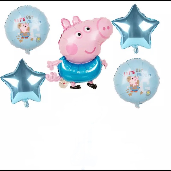 No brand | Party Supplies | Peppa Pig George Pig 6pcs Foil Balloons ...